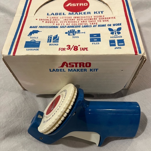 Astro | Office | Vintage 7s Astro Label Maker In Orig Box W Tape Rare ...